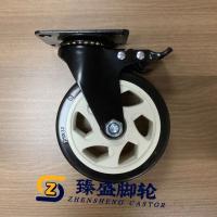 China 5 Inch PVC Caster Wheels with Double Ball Bearings and Dual Brake for Industrial Equipment for sale