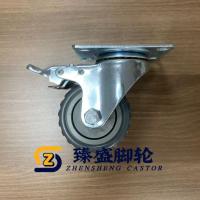 China 3 Inch 75mm Swivel Caster TPE Wheel Heavy Duty Industrial Trolley with Double Brake for sale