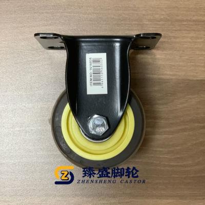 China 3 Inch Brown TPR Medium Duty Industrial Caster with Double Ball Bearing and Fix System for sale