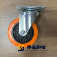 China Orange Heavy Duty 4 Inch 100mm Swivel Caster with Blue-White Zinc Coating TPR Wheel for sale