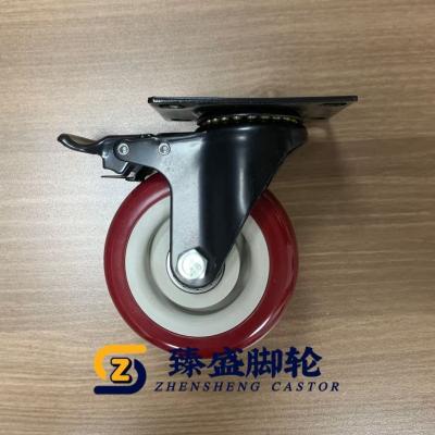 China CE 4 Inch Caster Wheels OEM PP Shipping Container Casters Red for sale