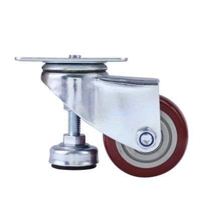China PP 75mm 3 Inch Swivel Caster Wheels with Leveling Adjustable Height 150kg Load Capacity for sale