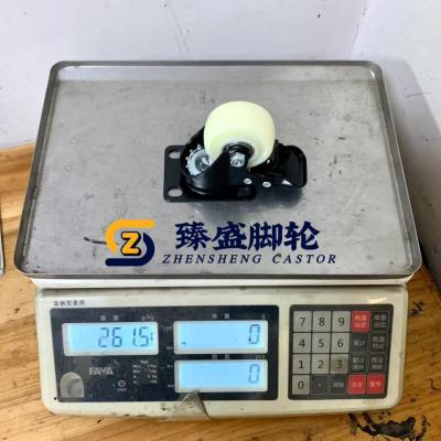 China 2 Inch White PP Chair Caster 50mm Double Ball Bearings Dual Brake Furniture Castor for sale