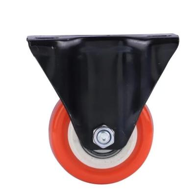China 1.5 Inch Light Red PVC Fixed Caster Wheel 38mm with Double Ball Bearings for Furniture for sale