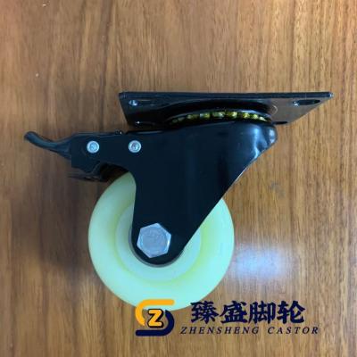 China OEM 3 Inch 75mm Heavy Duty Swivel Caster Wheels with Double Brake Locking White PP for sale
