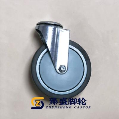 China 5 Inch 125mm TPR Bolt Hole Caster Wheel 350 lbs Capacity Swivel Caster for Industrial Equipment for sale