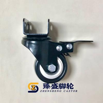 China 2 Inch 50mm PVC U Plate Caster Wheels Double Brake Furniture Casters for sale