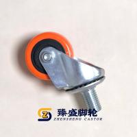 China 75mm Heavy Duty Stem Caster Wheel M20x30 Threaded Stem with Brake Orange PVC 3 Inch for sale