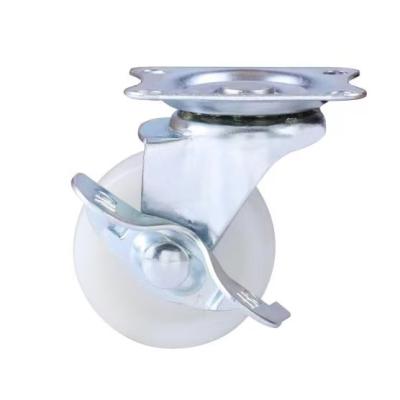China 2 Inch 50mm Side Brake Caster Polypropylene Furniture Trolley Wheel Light Duty for sale