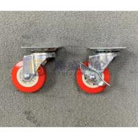 China 2 Inch 50mm PVC Swivel Caster Wheel Light Red Furniture Caster 360 Degree Trolley Wheels for sale