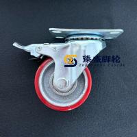 China ISO CE Approved Cast Iron Casters 75mm Heavy Duty Swivel Caster with Double Brake for sale