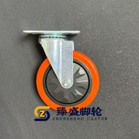 China OEM 4 Inch 100mm Orange PP Swivel Caster Wheel with Single Ball Bearing for Trolley for sale