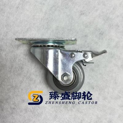 China 2.5 Inch Double Brake Caster Wheels 65mm PP Trolley Casters with Double Ball Bearings for sale