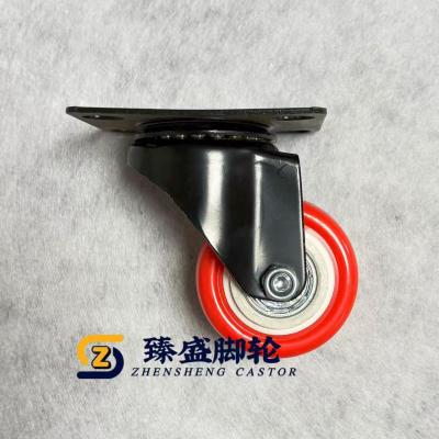 China Light Red PVC Swivel Caster 50mm Diameter 2 Inch Chair Wheel for Furniture for sale