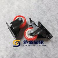 China Light Red PVC 1.5 Inch Swivel Wheels Furniture Casters for sale