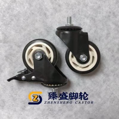 China 3 Inch 75mm Black Caster M10*20 Stem Swivel Casters Customized for sale