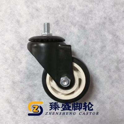 China 3 Inch Black PVC Swivel Caster M10*20 Stem Casters Customized for sale