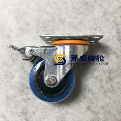 China 3 Inch TPR Caster Wheel 75mm Zinc Coated Swivel Caster 150kg Load Capacity for sale