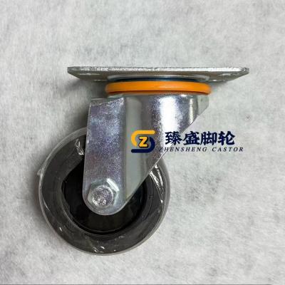 China 3 Inch Full Black TPR Caster With Zinc Coating And Anti-dust Ring for sale