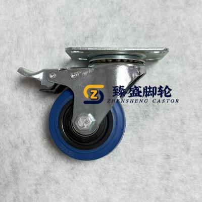 China ISO 3 Inch Blue Rubber Casters For Equipment for sale