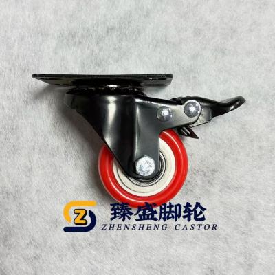 China Furniture Caster PVC 1.5 Inch Swivel Wheels With Brake for sale