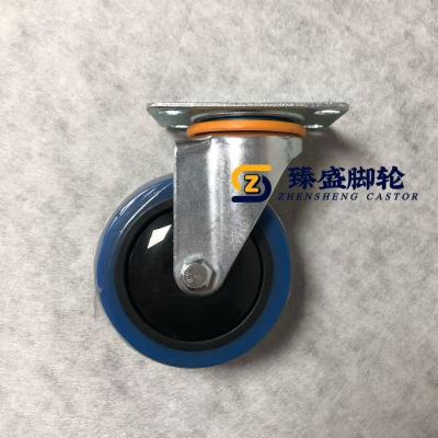 China OEM 100mm Blue TPR Caster Swivel Wheel With Anti-dust Ring for sale
