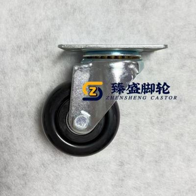 China ISO Full Black 3 Inch Swivel Caster Wheels Heavy Duty Castors for sale