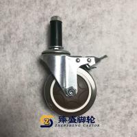 China ISO OEM M12*60 Expansion Stem Brown TPR 100mm Caster Wheels With Brake for sale
