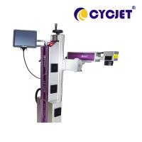 China Portable Online Laser Marking Machine LF120F Fiber Laser Engraver for sale