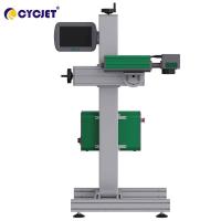 China 30W Fiber Laser Marking Machine Plastic Pipe Logo Printing Fly Laser Printer for sale