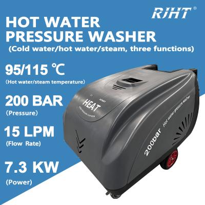 China RJHT-2015 Hot and Cold Water High Pressure Cleaning Machine with Three Functions Cold/Hot Water/Steam Hot Water Power Cleaning Machine for sale