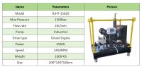 China RJHT-15020 Ultra High Pressure Cleaning Machine with 1500 bar Pressure, Diesel Driven and 65KW Power for Industrial Cleaning for sale