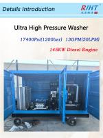 China RJHT-12050 Ultra High Pressure Cleaning Machine with 1200 bar pressure Diesel driven and 125KW power for industrial cleaning for sale