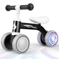 China 24 Months Balance Bike 4 Wheels Toddler Balance Bike Black White for sale