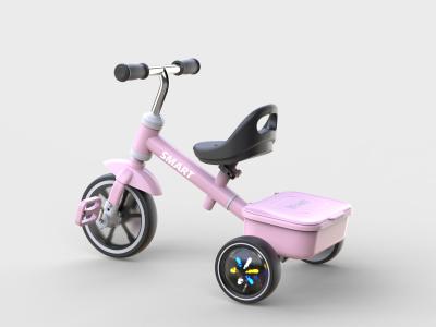 China Customizable Childs Three Wheel Bike OEM ODM Push Tricycle Pink for sale