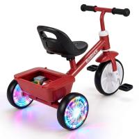 China Red Childrens Three Wheel Bike Private Label Push Along Tricycle for sale