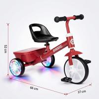 China ODM 3 Wheel Push Bike With Rubber Wheels Black Red Push Behind Tricycle for sale