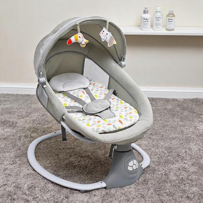 China One-Click Folding Electric Baby Swing Rocker | Canopy Infant Bouncer with Hanging Cartoon Toys & Adjustable Backrest for sale