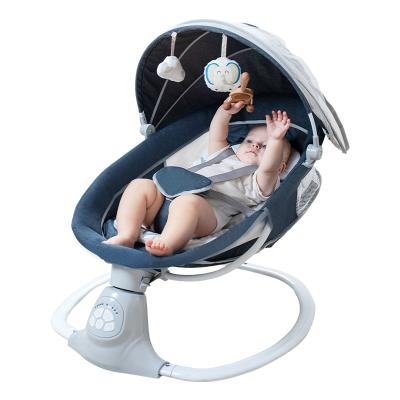 China Infant Swing Rocker Left-Right Motion Adjustable Backrest Detachable Tray with Touch Panel Plush Toys for sale