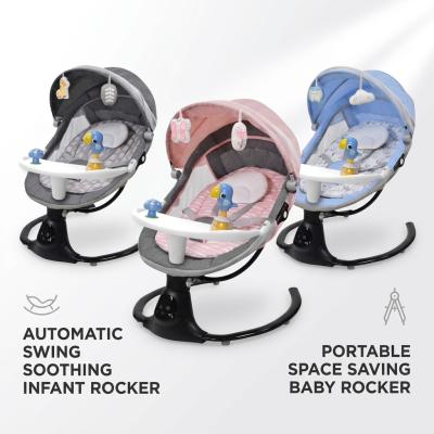 China Bionic Electric Infant Rocking Chair 5-Speed Swing Remote Control Bluetooth with USB Battery Power for sale