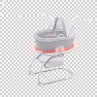 China Manual Rocking Baby Swing Bed Quiet Push Operation Adjustable Backrest with 2 Plush Toys Music Vibration for sale