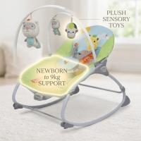 China Removable Washable Seat Cover Infant Rocker Chair 2 Plush Toys Foldable Frame with Musical Light Box for sale