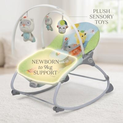 China Removable Washable Seat Cover Infant Rocker Chair 2 Plush Toys Foldable Frame with Musical Light Box for sale