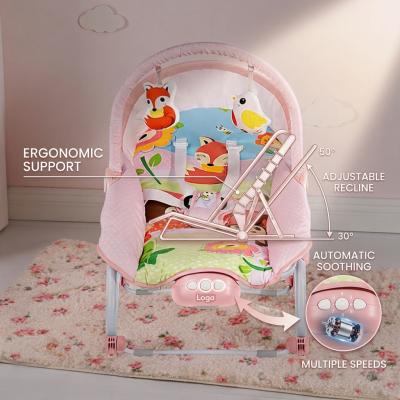 China Adjustable Backrest Electric Swing Baby Rocker 2 Plush Toys 5 Speed with Remote Control 3 Speed Timer for sale