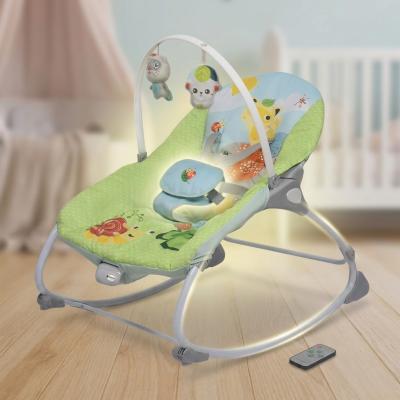 China Detachable Toy Rack Infant Rocking Chair 2 Plush Toys Adjustable Backrest with Music Box Vibration for sale