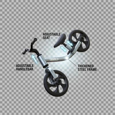 China Childrens Balance Bike 2 Wheel 50KG Capacity Adjustable Seat with 12 Inch Tires 360 Steering for sale