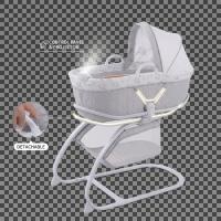 China Automatic Rocking Electric Swing Bed Musical Light Toy 2 Plush Toys with 9V Charger Cradle Mode for sale