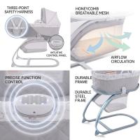 China 9V Charger Electric Swing Bed Automatic Rocking Cradle Mode with Musical Light Toy 2 Plush Toys for sale