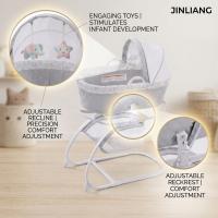 China Musical Sound Light Toy Electric Swing Bed 2 Plush Toys Automatic Rocking with Washable Seat Cover for sale