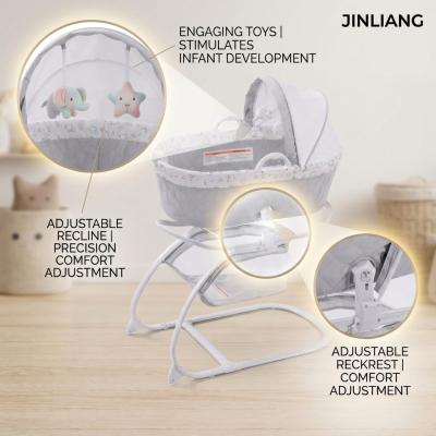 China Musical Sound Light Toy Electric Swing Bed 2 Plush Toys Automatic Rocking with Washable Seat Cover for sale